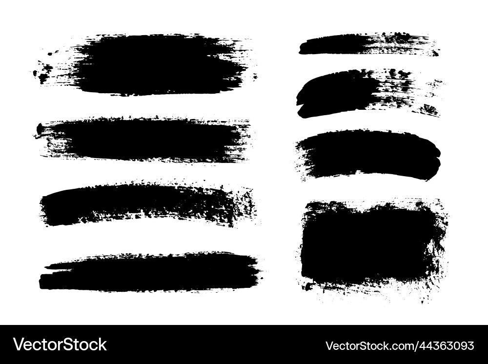Black paint ink brush stroke brush line Royalty Free Vector