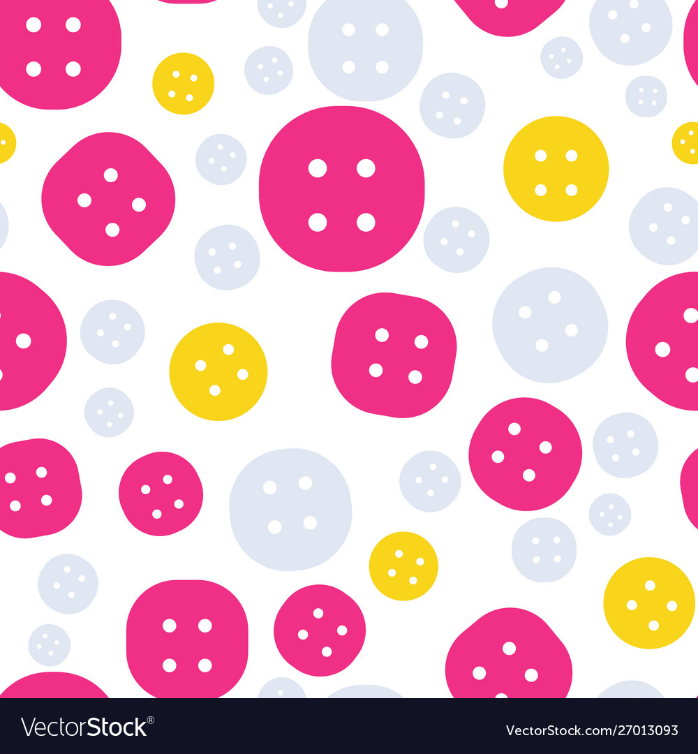 Buttons repeat pattern seamless print Royalty Free Vector