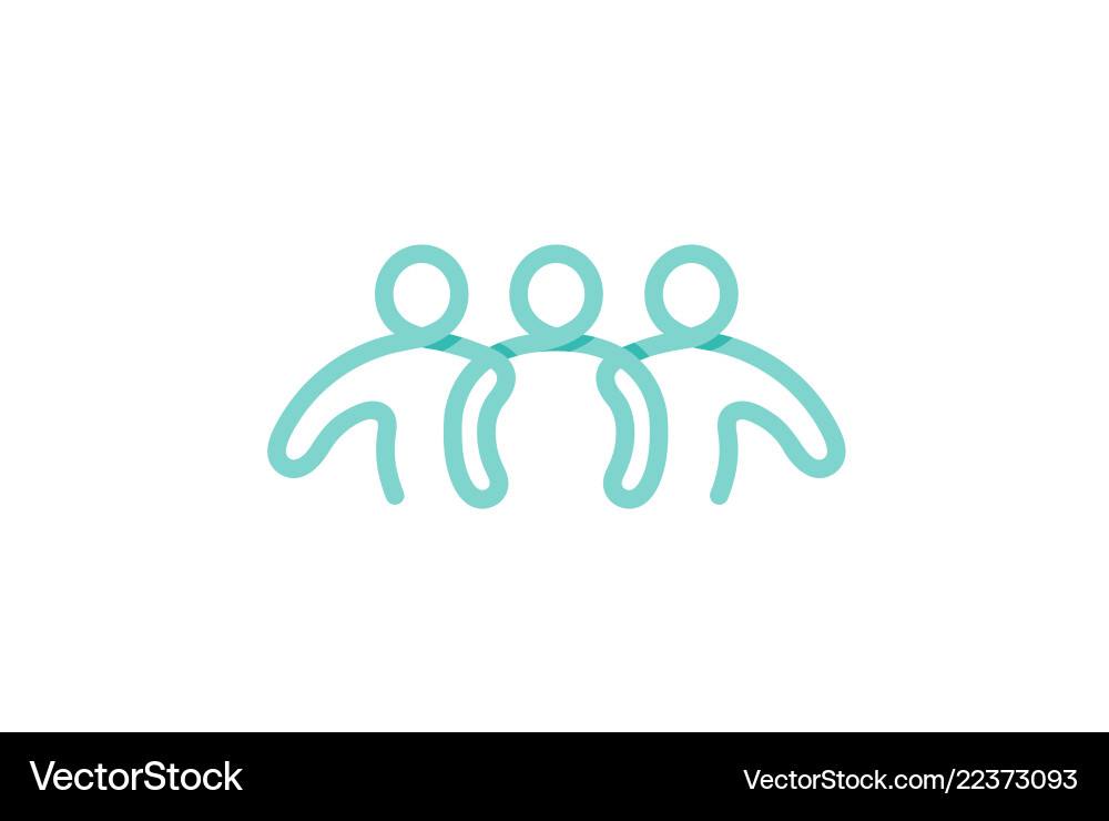 Creative three green people team character logo Vector Image
