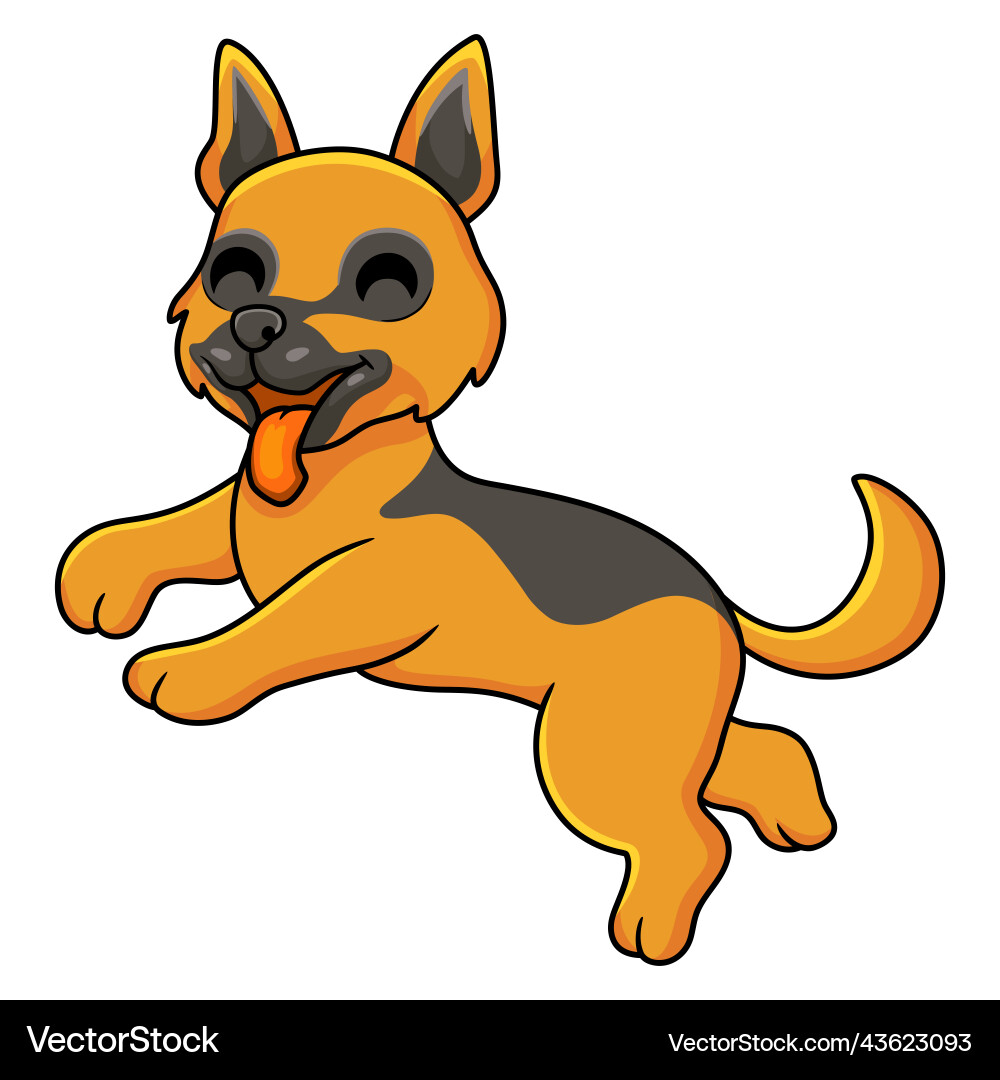 Cute german shepherd dog cartoon Royalty Free Vector Image