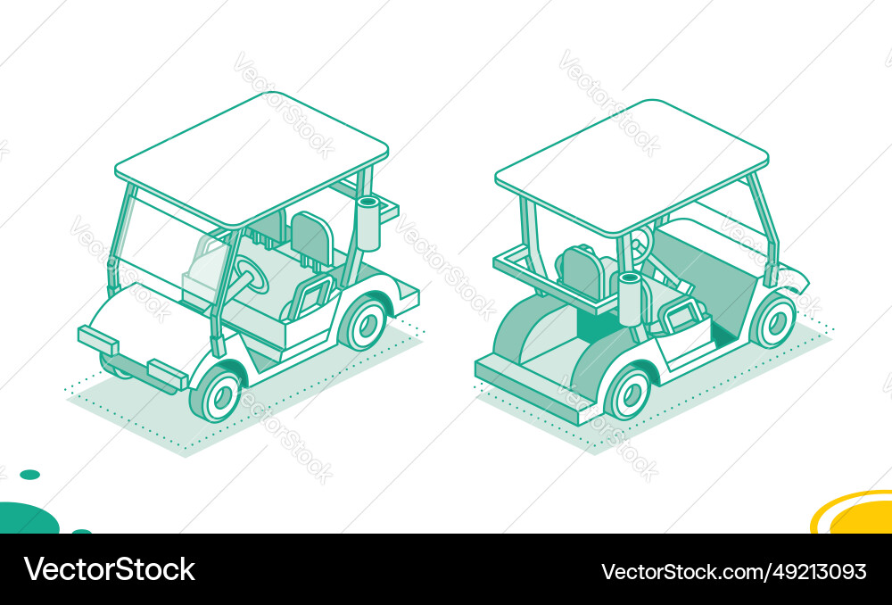 Golf cart isolated on white background isometric Vector Image