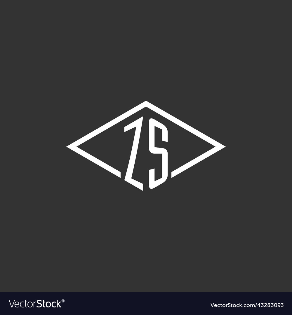 Initials zs logo monogram with simple diamond Vector Image