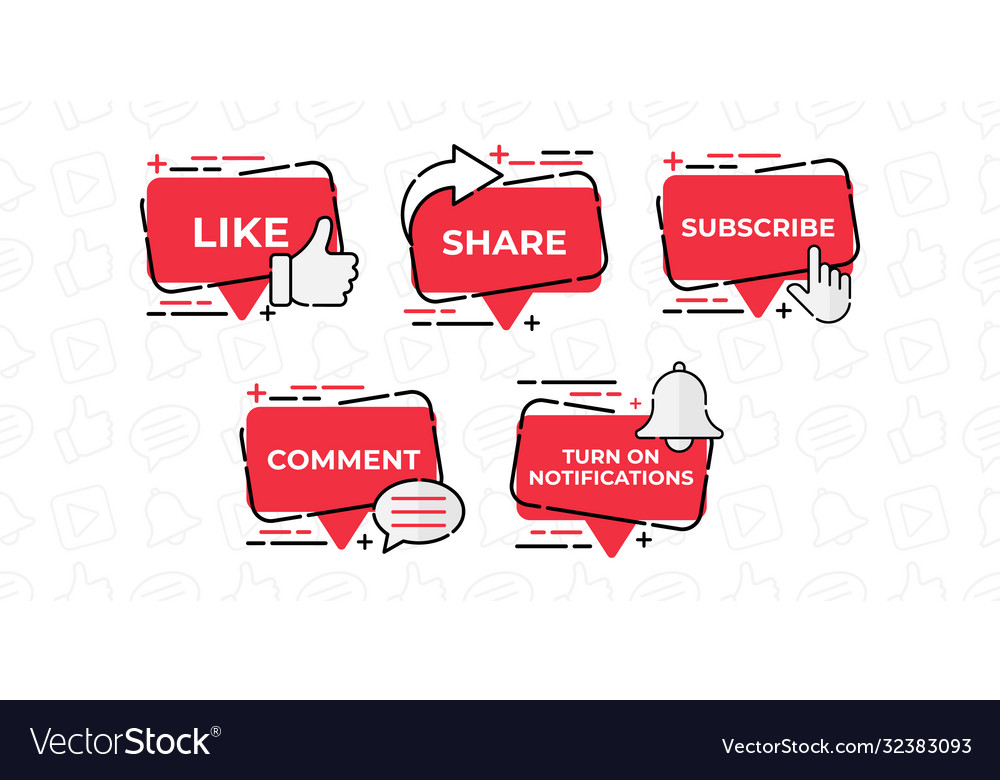 Like share comment subscribe and icon Royalty Free Vector