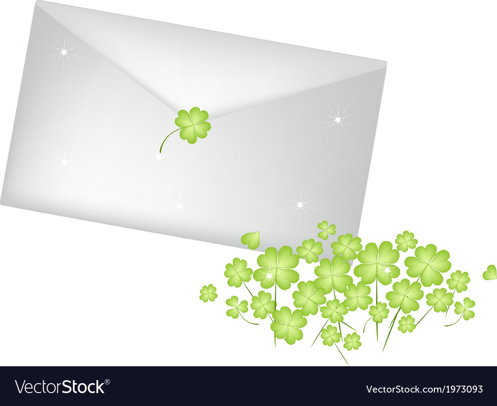 Lovely four leaf clovers with a letter Royalty Free Vector