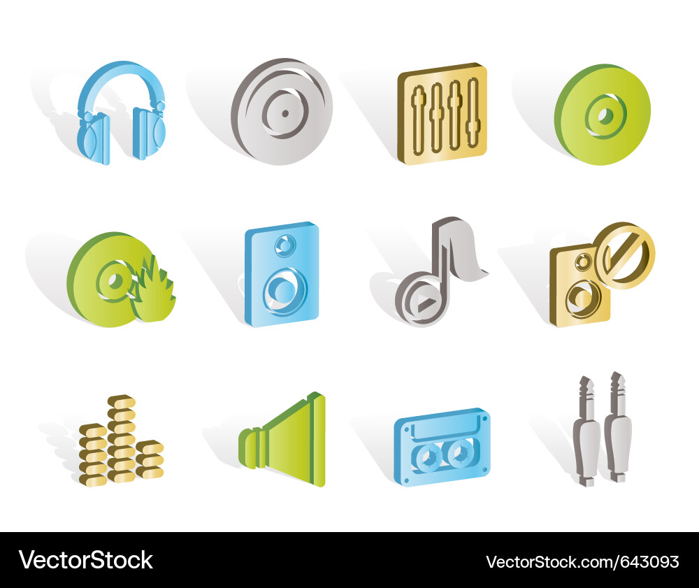 Music and sound icons Royalty Free Vector Image
