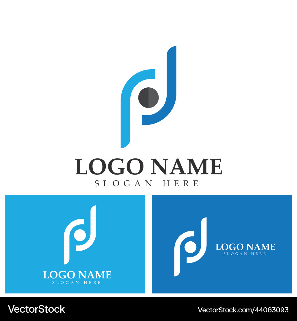 P letter logo template design eps 10 Royalty Free Vector