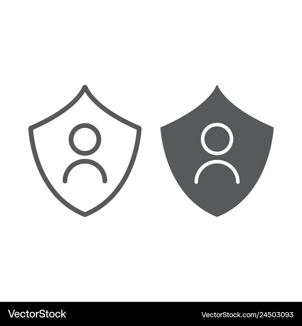 Personal protection line and glyph icon privacy Vector Image