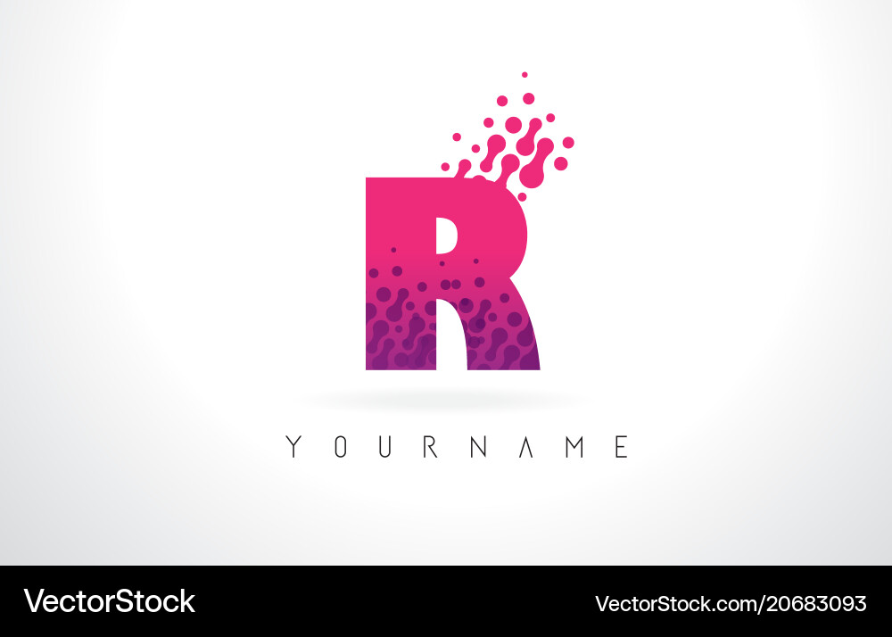 R letter logo with pink purple color Royalty Free Vector