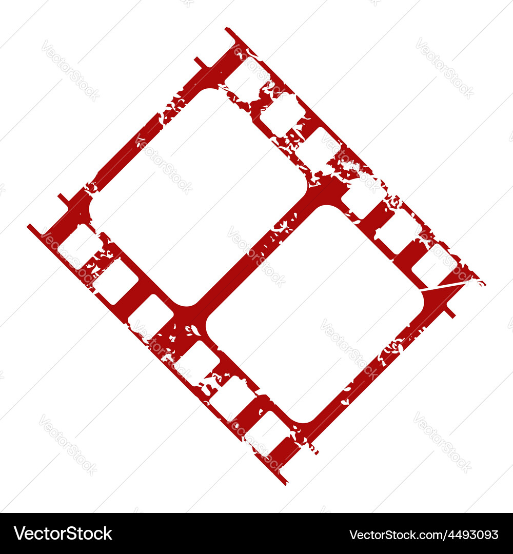 Red grunge film logo Royalty Free Vector Image