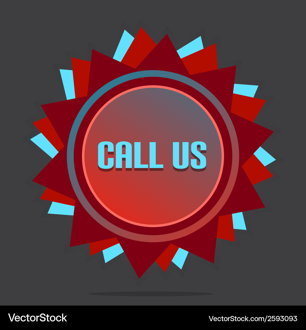 Red style star with label sign call us Royalty Free Vector