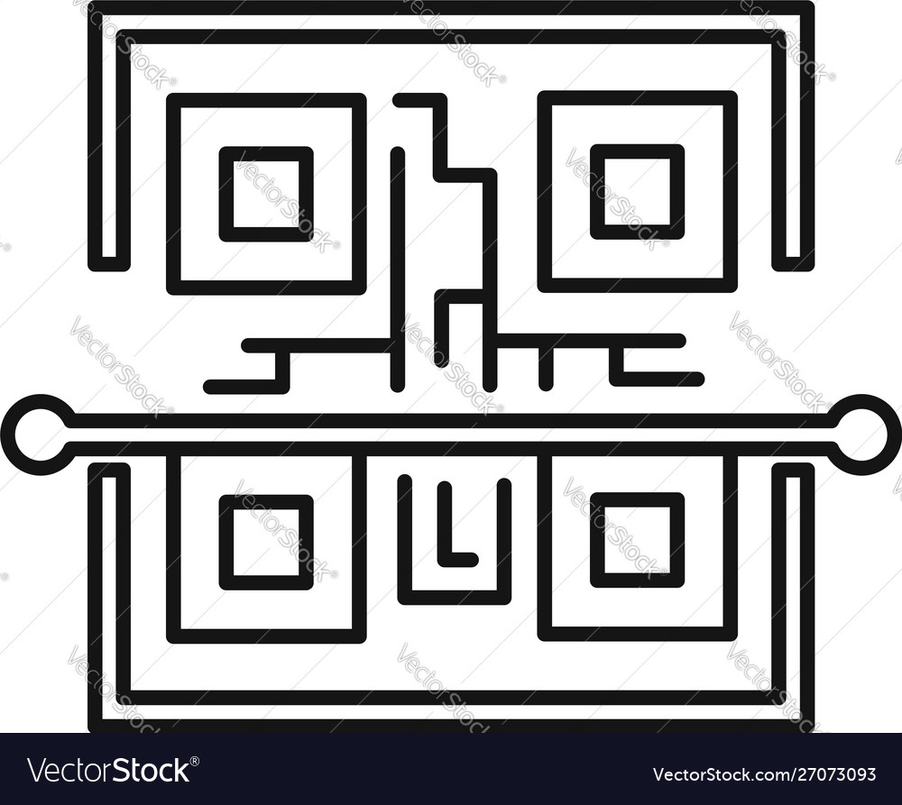 Scan qr code icon outline style Royalty Free Vector Image