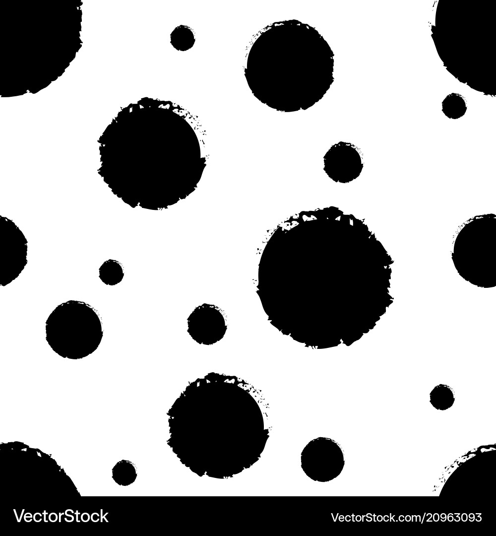Seamless pattern from black round spots abstract Vector Image