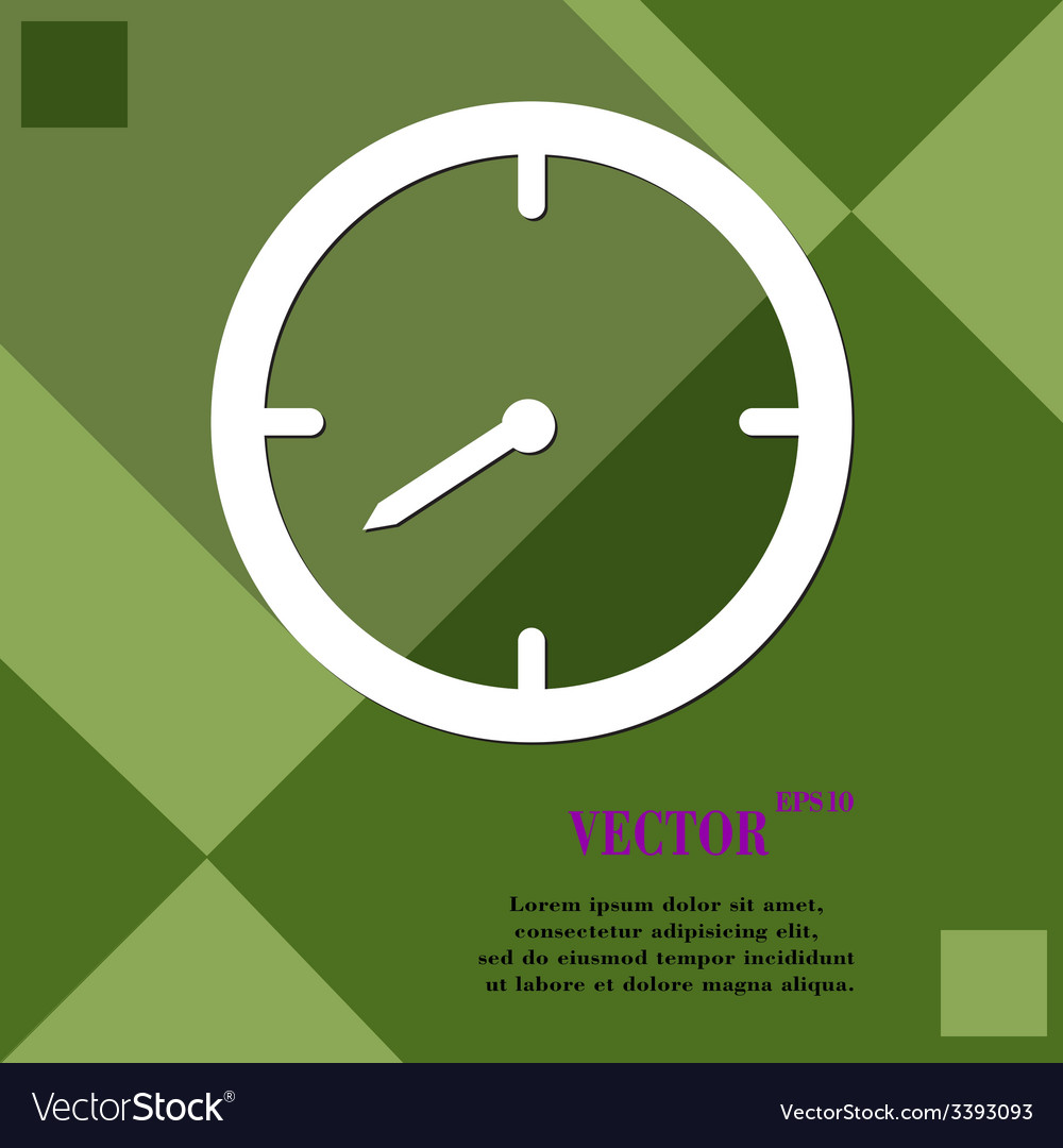 Timer icon symbol flat modern web design with long