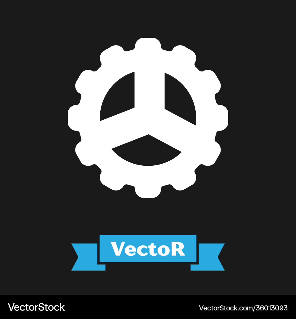White bicycle sprocket crank icon isolated Vector Image