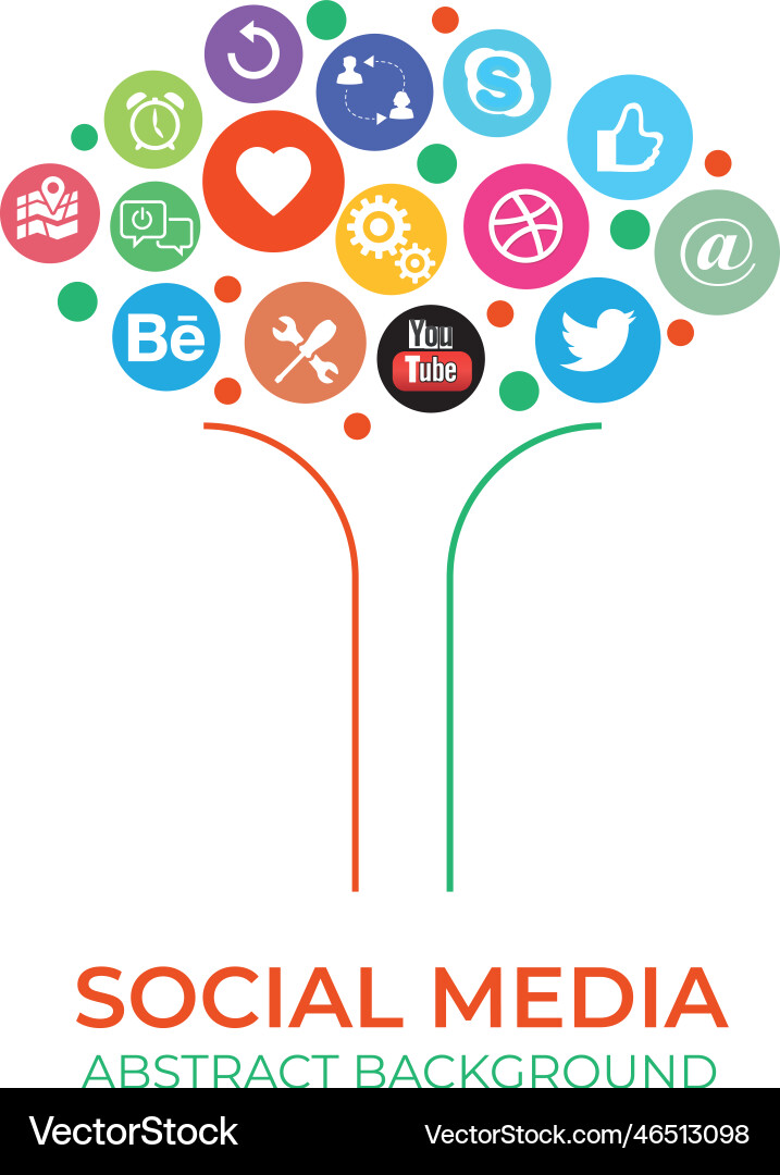 Abstract social media background with lines Vector Image