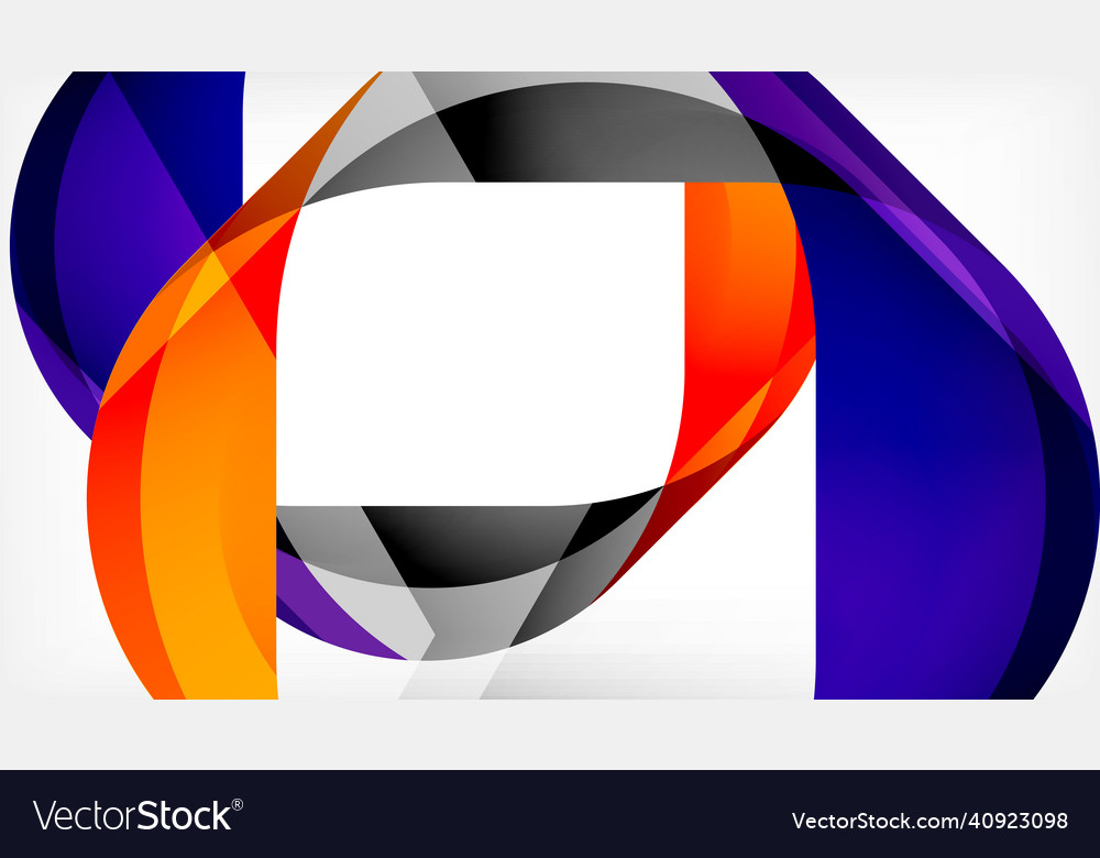 Abstract square shape with overlapping waves Vector Image