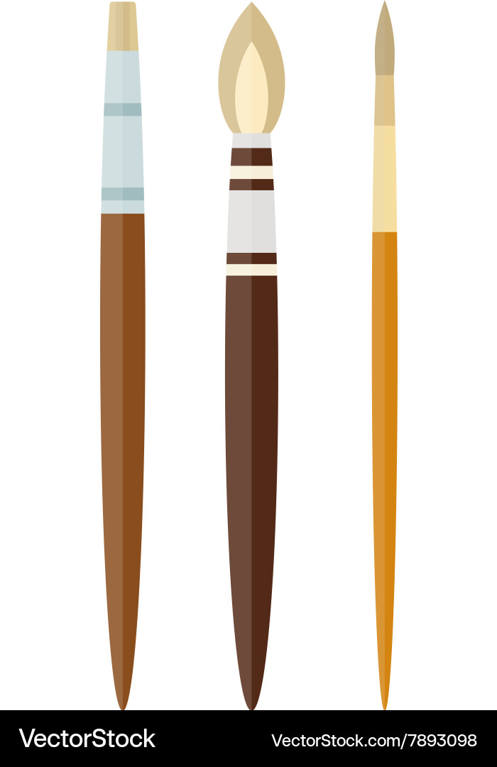 Artist brushes isolated on white Royalty Free Vector Image