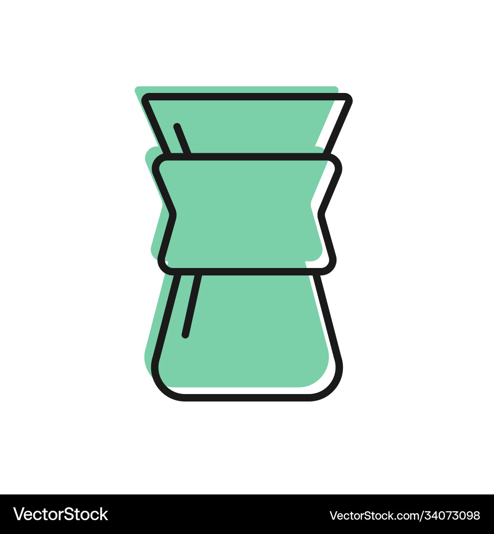 Black line chemex icon isolated on white Vector Image