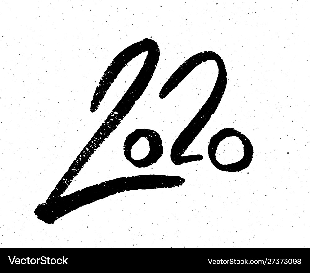 Calligraphy for 2020 new year rat Royalty Free Vector Image