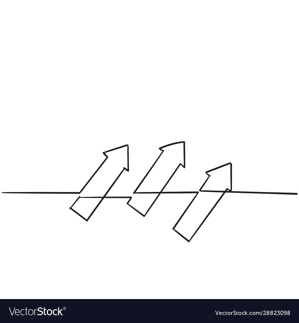 Continuous line drawing multiple arrows Royalty Free Vector