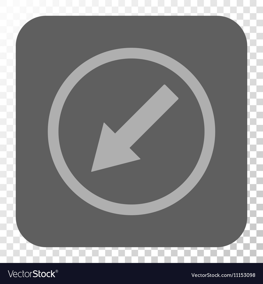 Down-left rounded arrow square button Royalty Free Vector