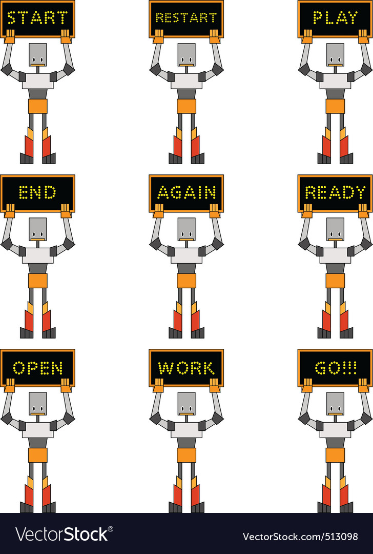 Funky robots Royalty Free Vector Image - VectorStock