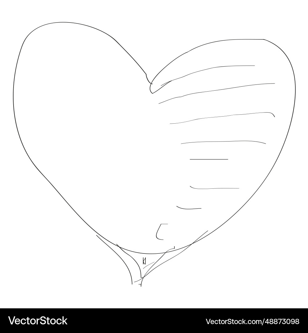 Hand drawn heart Royalty Free Vector Image - VectorStock