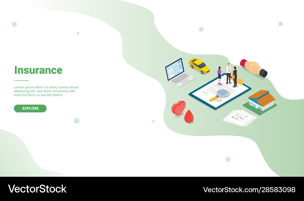 Insurance deal with various kinds model Royalty Free Vector