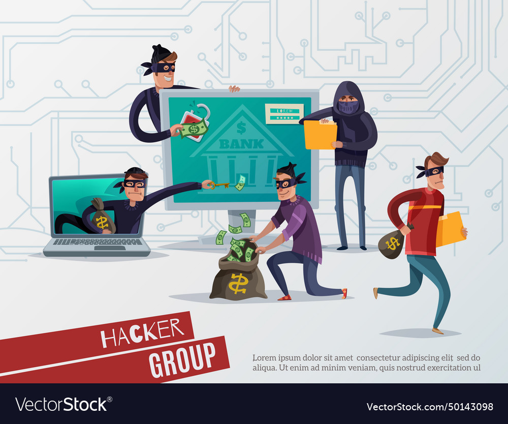 Internet Hacker Composition Royalty Free Vector Image