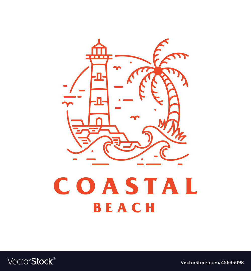 Logo design template with lighthouse Royalty Free Vector