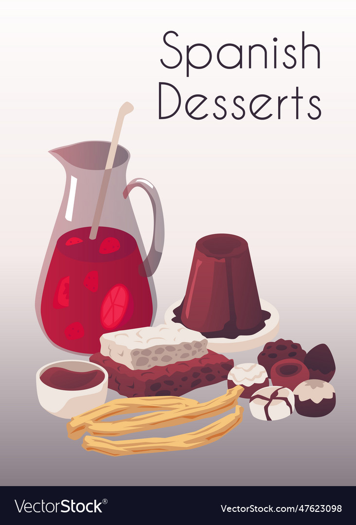 Poster or vertical banner about spanish desserts Vector Image