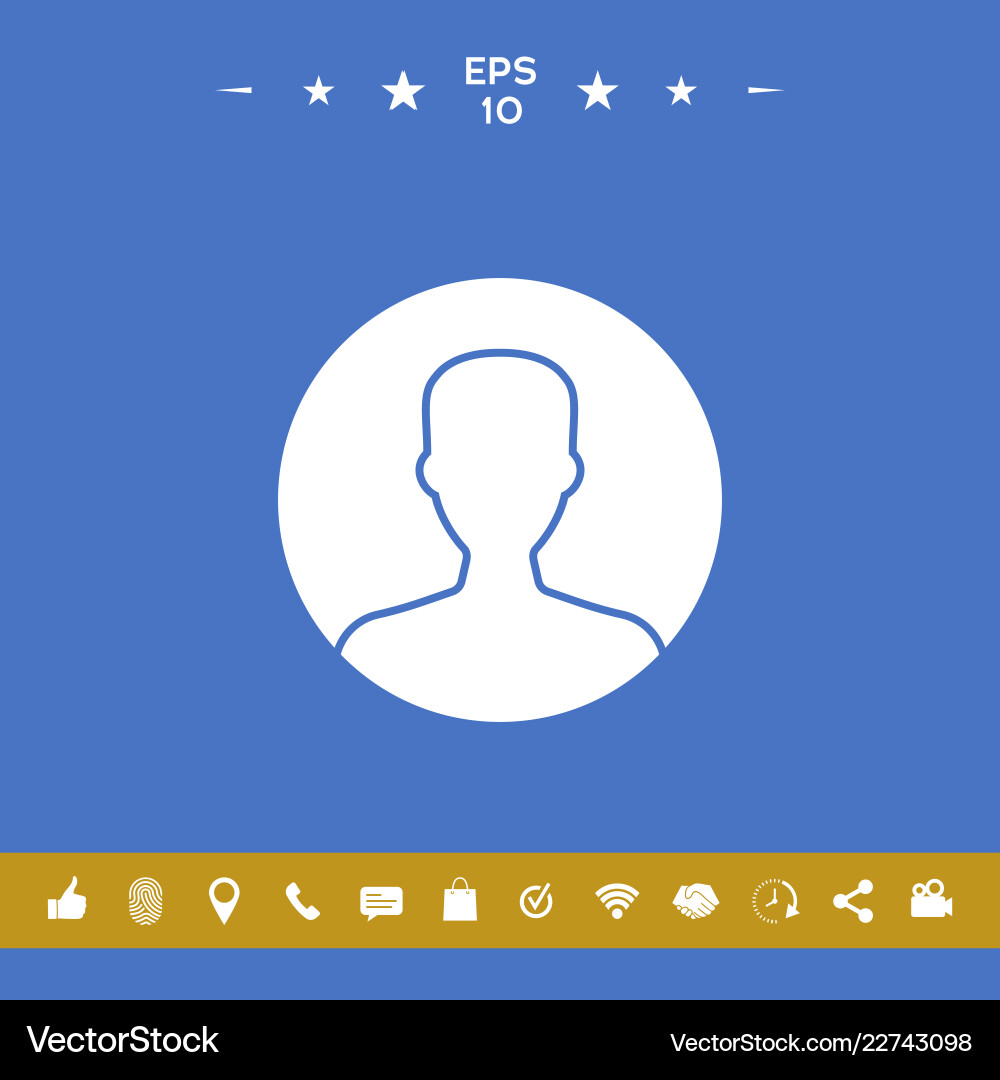 Symbol of user icon in circle profile Royalty Free Vector