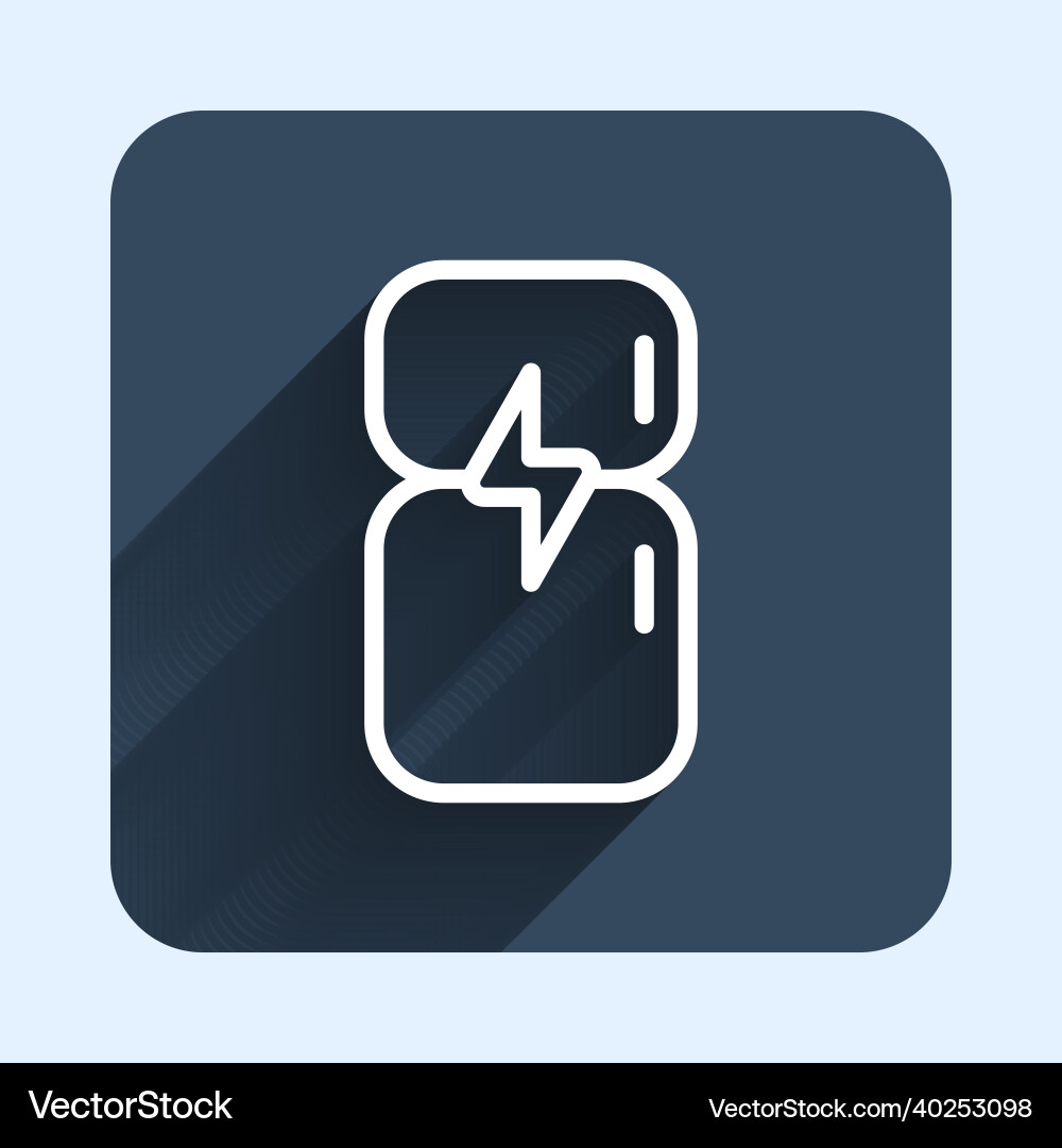 White line refrigerator icon isolated with long Vector Image