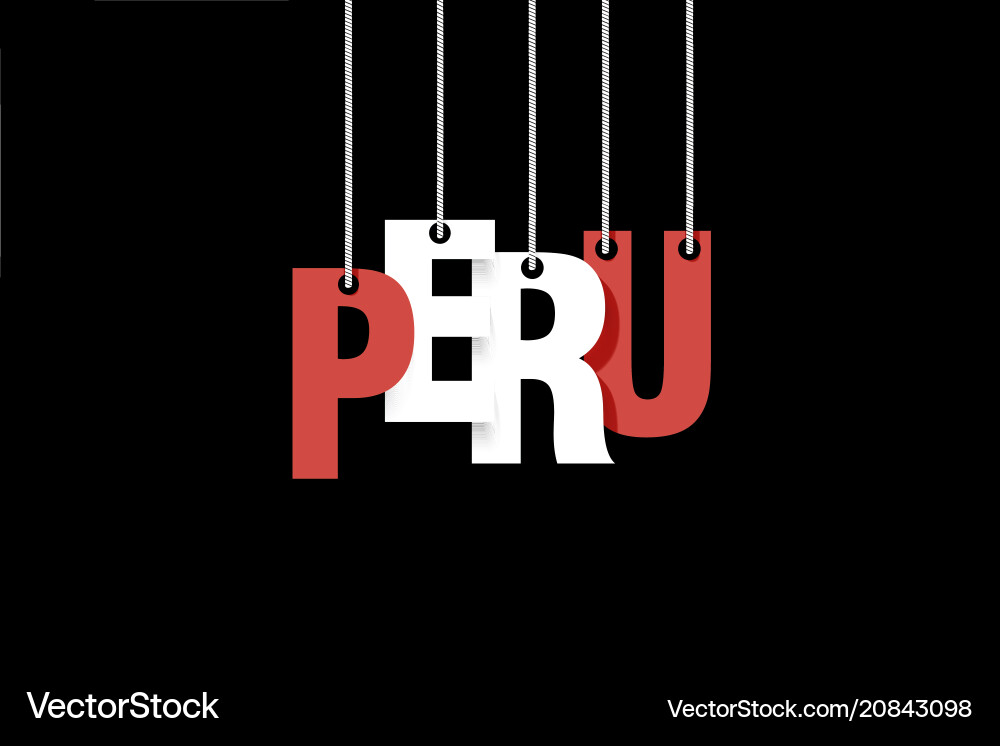 Word peru hang on the ropes Royalty Free Vector Image