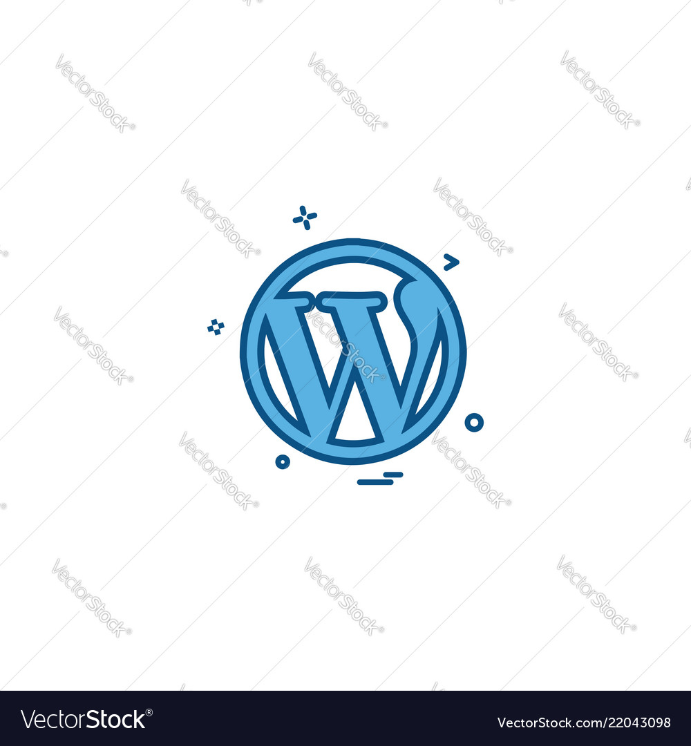 Wordpress icon design Royalty Free Vector Image
