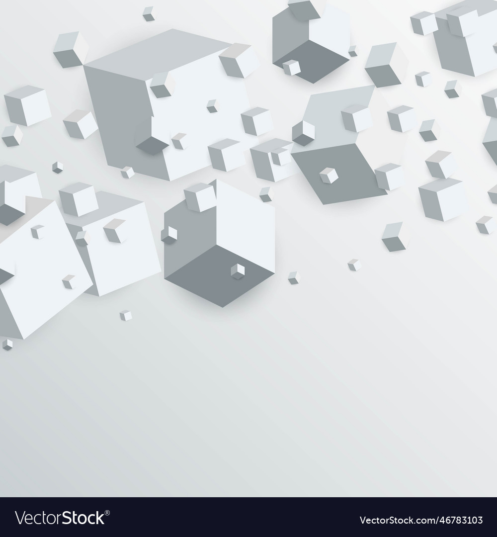 3d floating cubes boxes abstract background Vector Image