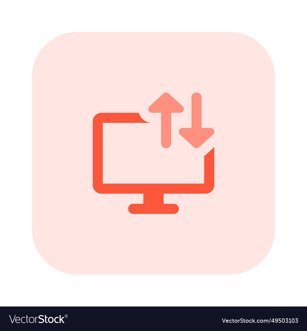 A desktop computer is utilized for data transfer Vector Image