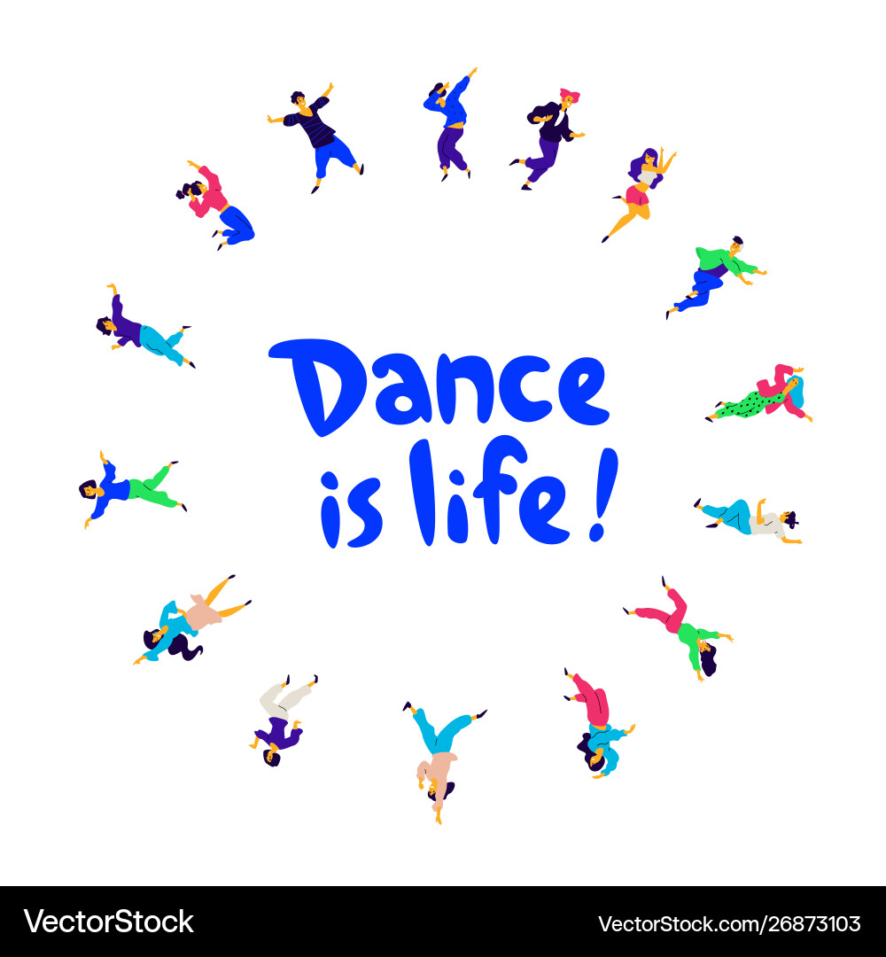A round dance from cheerful positive employees Vector Image