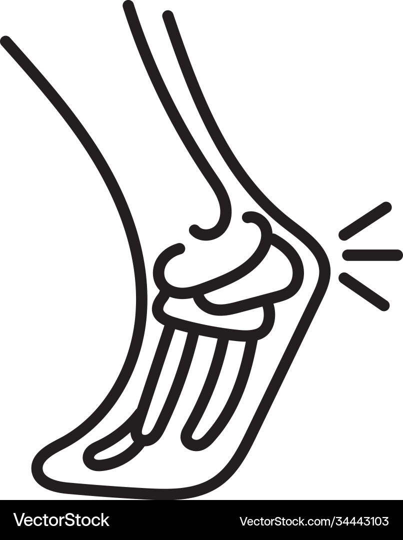 Achilles heel pain line style icon Royalty Free Vector Image