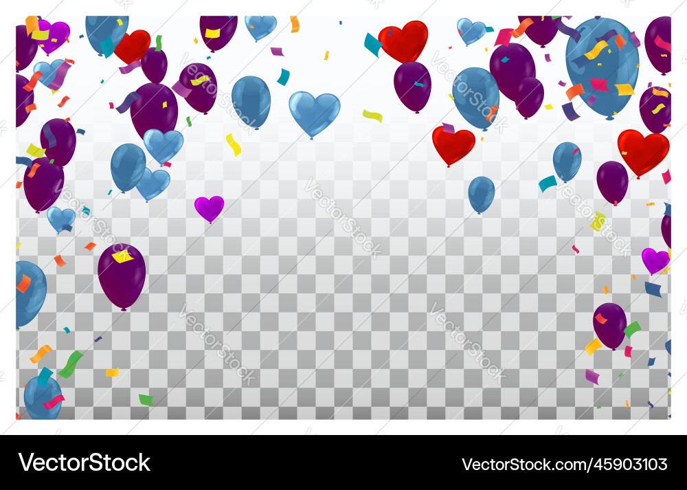 Birthday balloons flying for party Royalty Free Vector Image