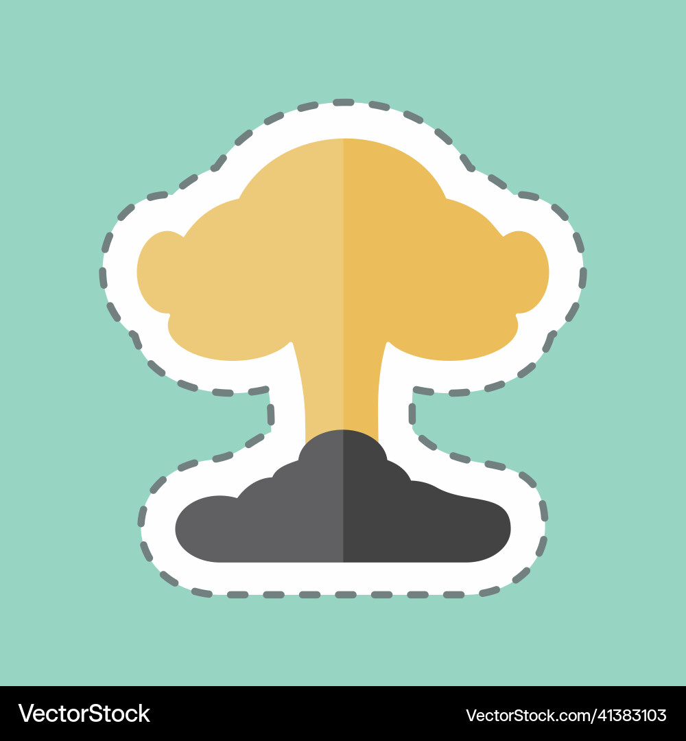 Blast sticker in trendy line cut isolated on blue Vector Image