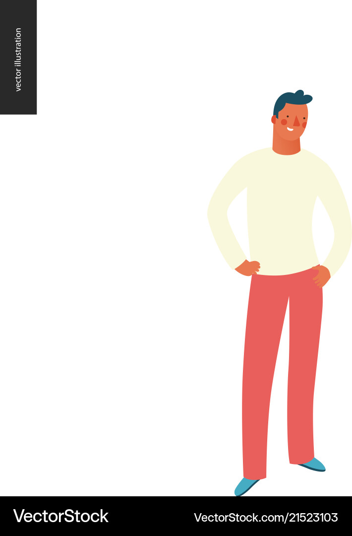 Bright people portraits - young man Royalty Free Vector