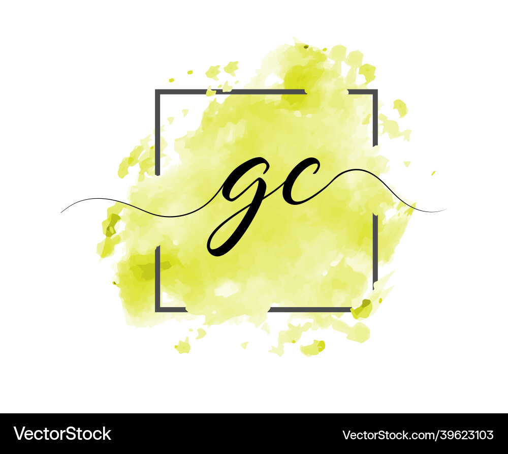 Calligraphic lowercase letters g and c are written