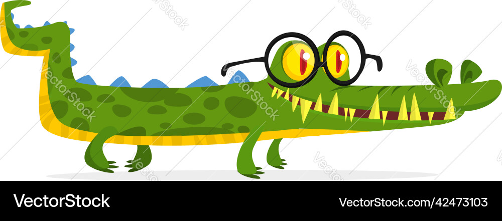 Cartoon crocodile character isolated on white Vector Image