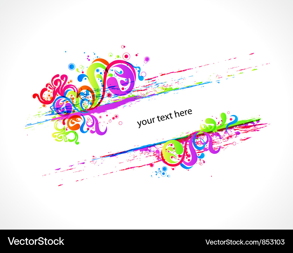 Colorful swirls frame Royalty Free Vector Image