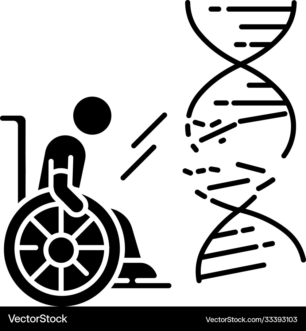 Genetic conditions black glyph icon Royalty Free Vector