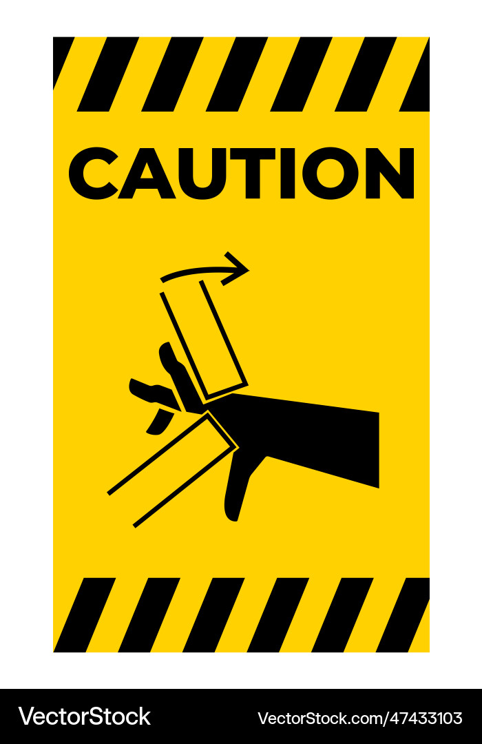 Hand crush pinch point symbol sign isolate Vector Image