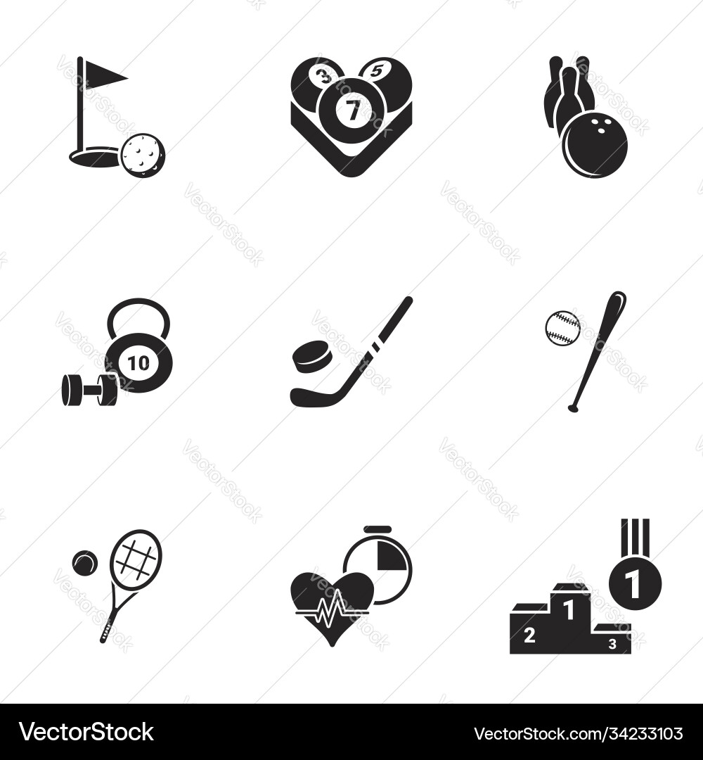 Icons for theme sports Royalty Free Vector Image