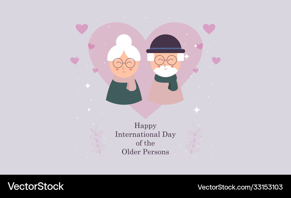 International day older persons elderly logo Vector Image