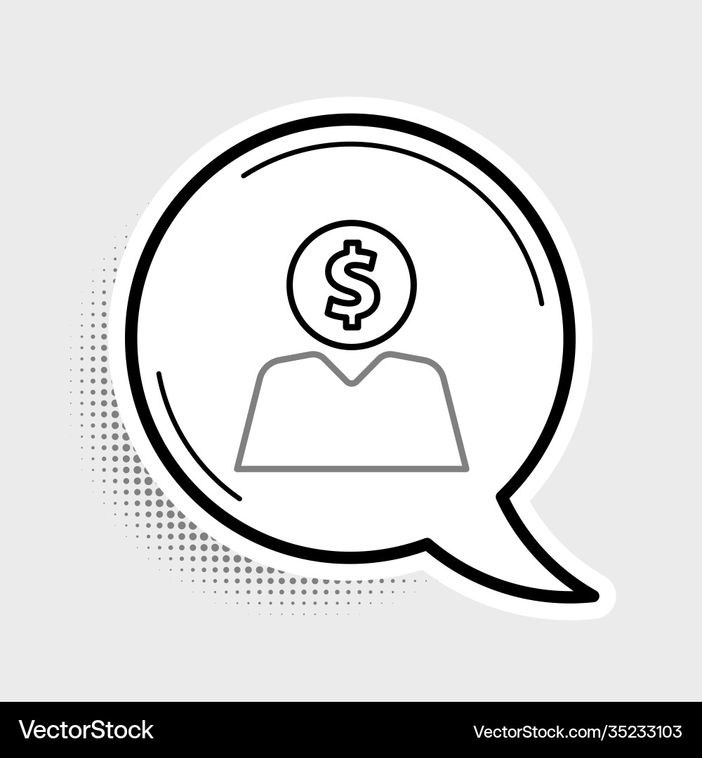 Line business man planning mind icon isolated Vector Image